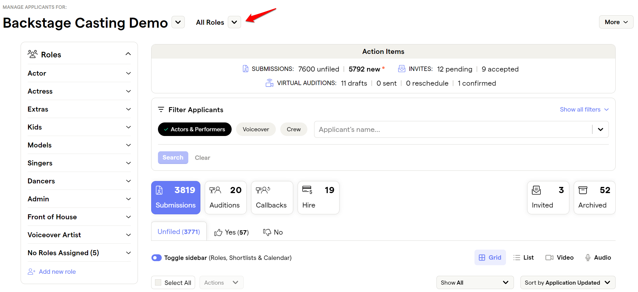 User Guide: Casting with Backstage + StarNow -- Hiring Tools