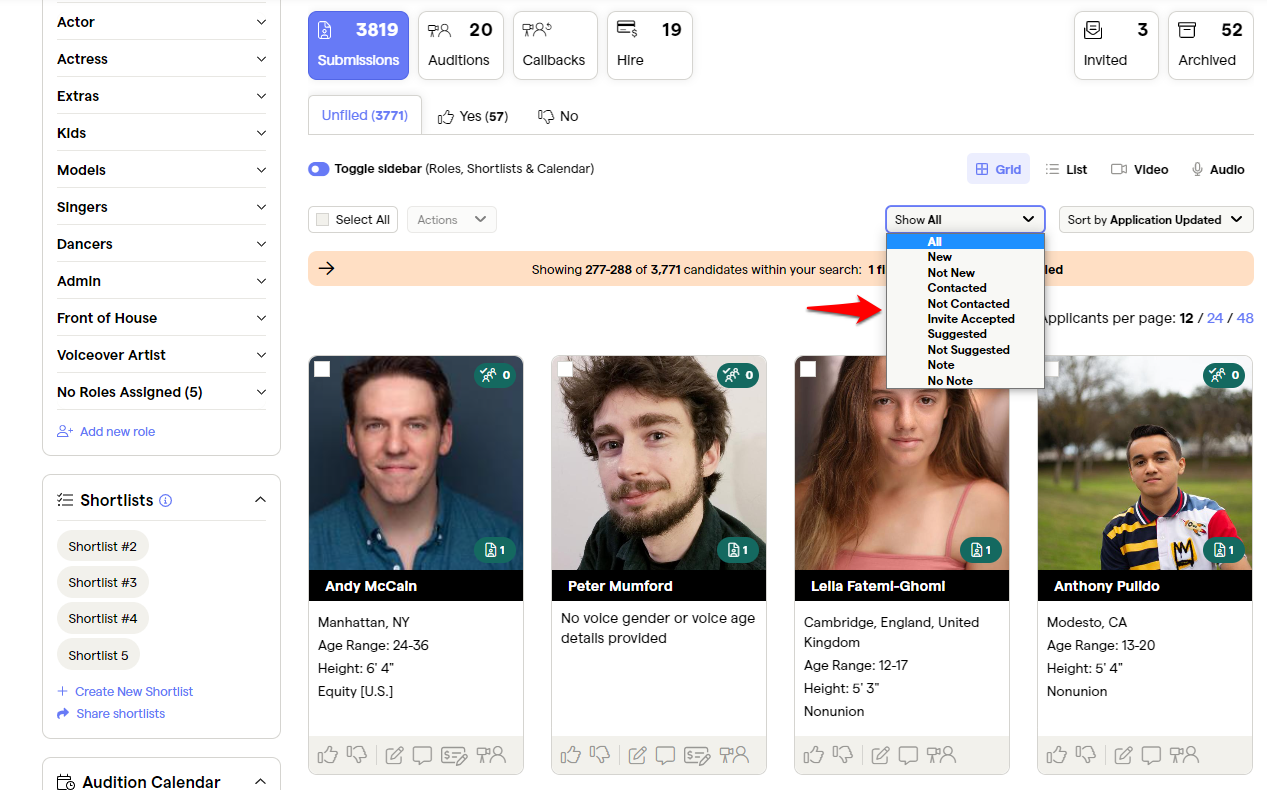 User Guide: Casting with Backstage + StarNow -- Hiring Tools